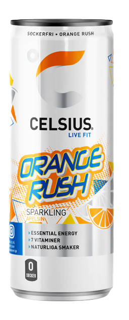 CELSIUS ORANGE RUSH 35,5CL* – Selecta Sverige